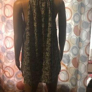 Soho New York & Company | Tops | Blue White Floral Keyhole Tank Tie On ...